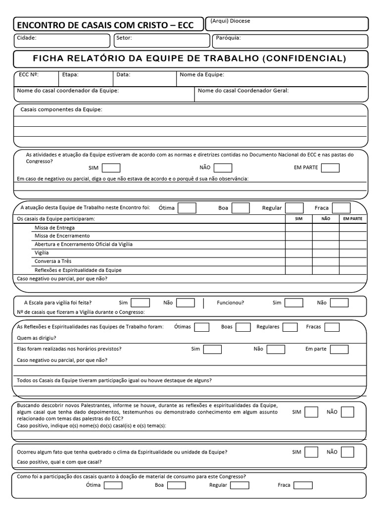 Anexo 8 Ficha Relatório Da Equipe de Trabalho | PDF