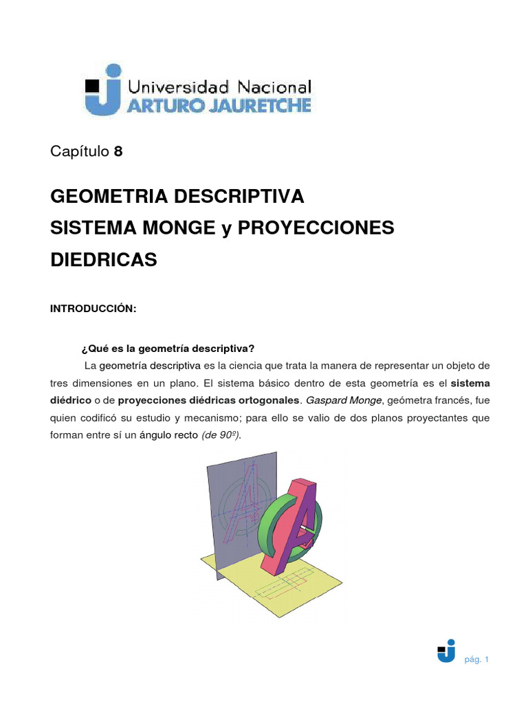 Sistema Monge en Geometría Descriptiva | PDF | Geometría | Matemáticas