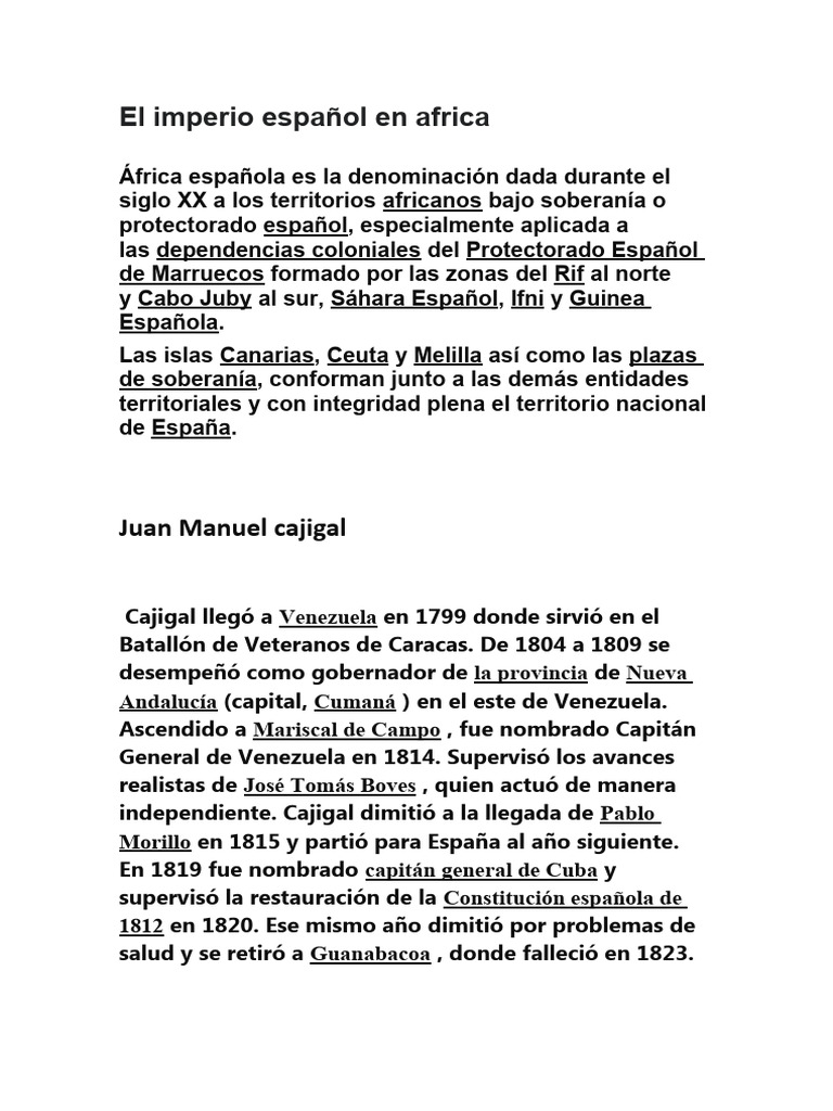 El Imperio Español en Africa | PDF
