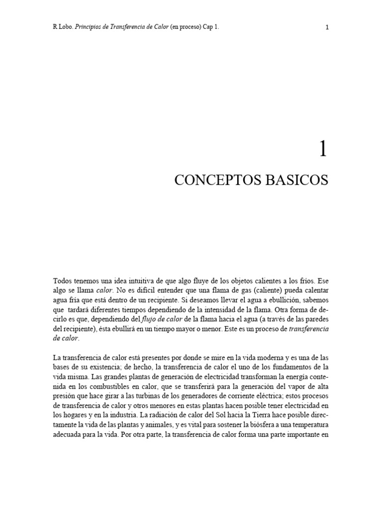 Cap 1 Conceptos Basicos | PDF | Calor | Conduccion termica