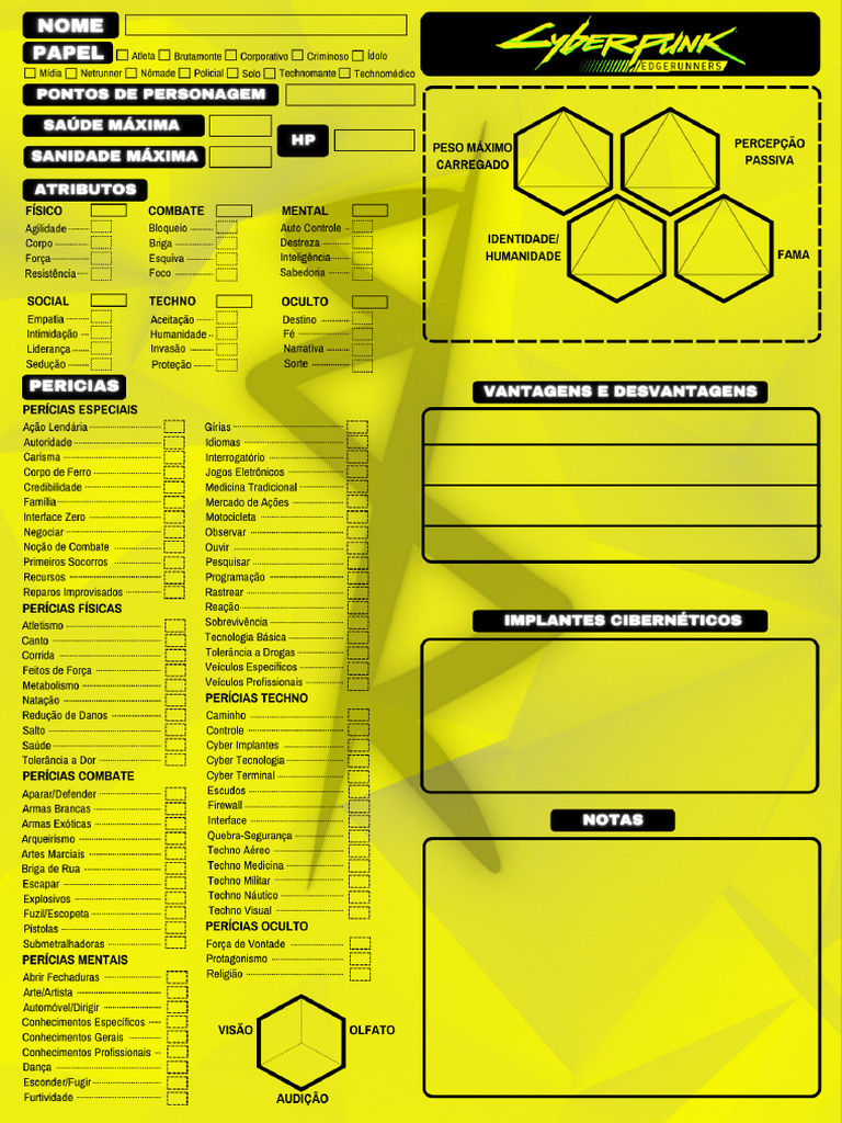 Ficha de Cyberpunk 2093 | PDF