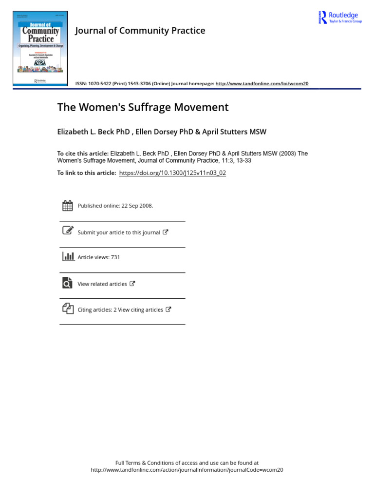 The Women S Suffrage Movement | PDF | Social Movements | Women's Suffrage