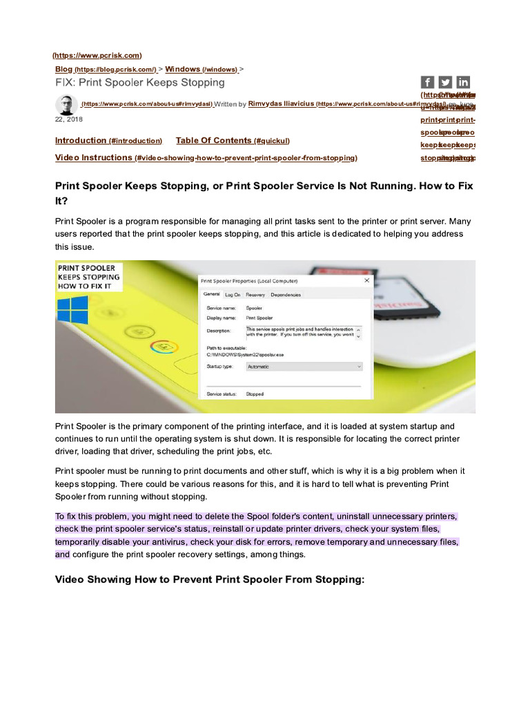 FIX - Print Spooler Keeps Stopping | PDF FIX - Print Spooler Keeps Stopping | PDF
