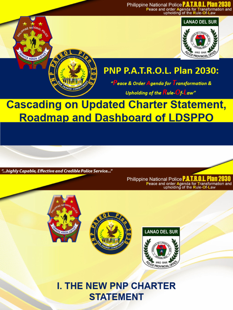 Cascading of PNP Charter Statement and Dashboard To Lower Units | PDF ...
