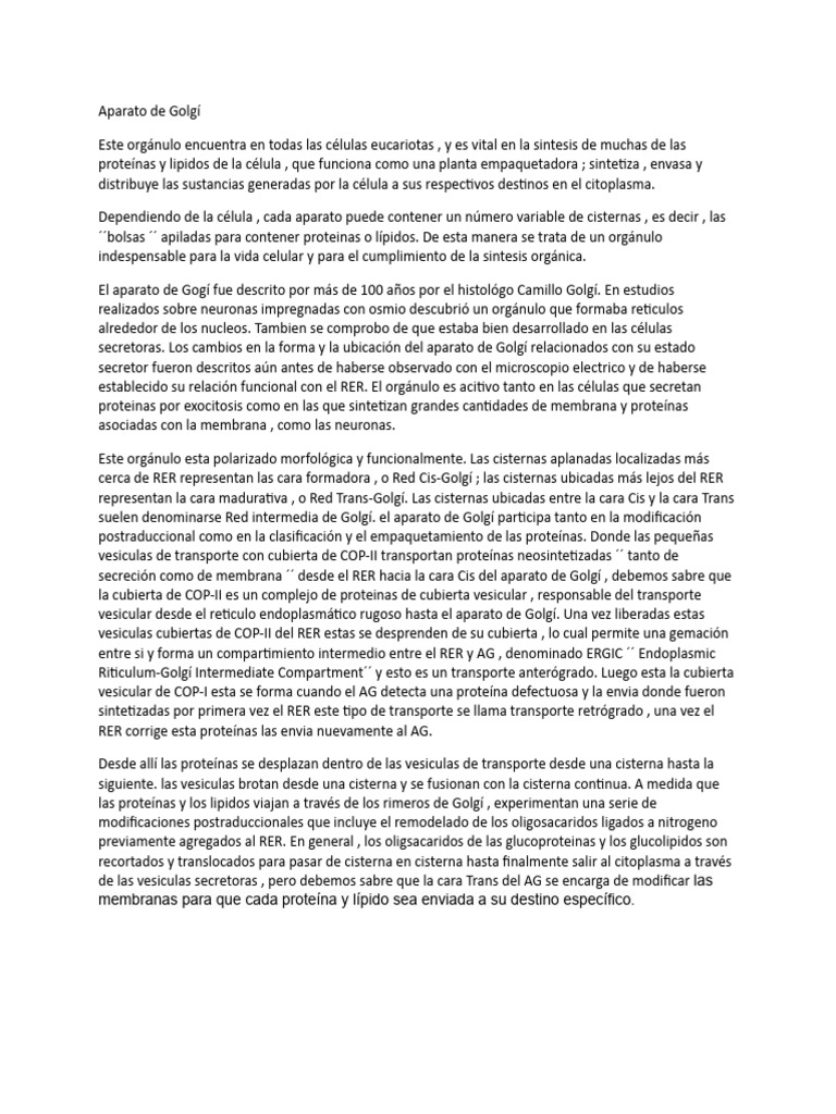 Aparato De Golgí Descargar Gratis Pdf Citoplasma Anatomía