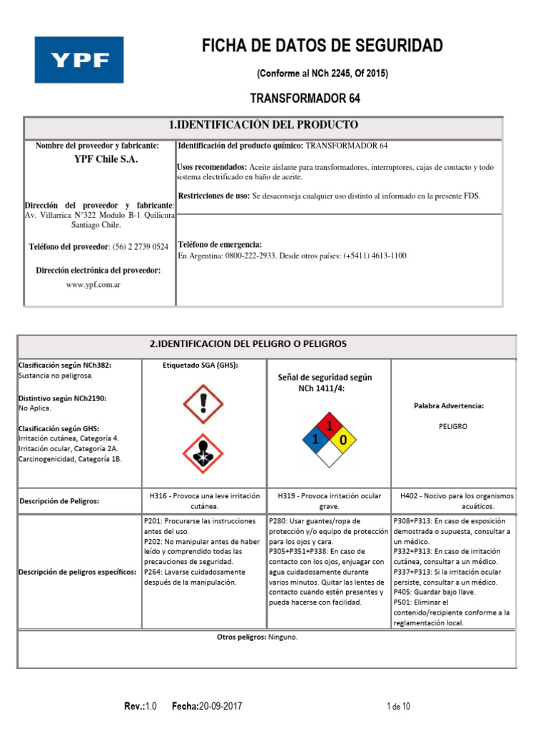 FDS Transformador 64 1 | PDF | Agua | Química