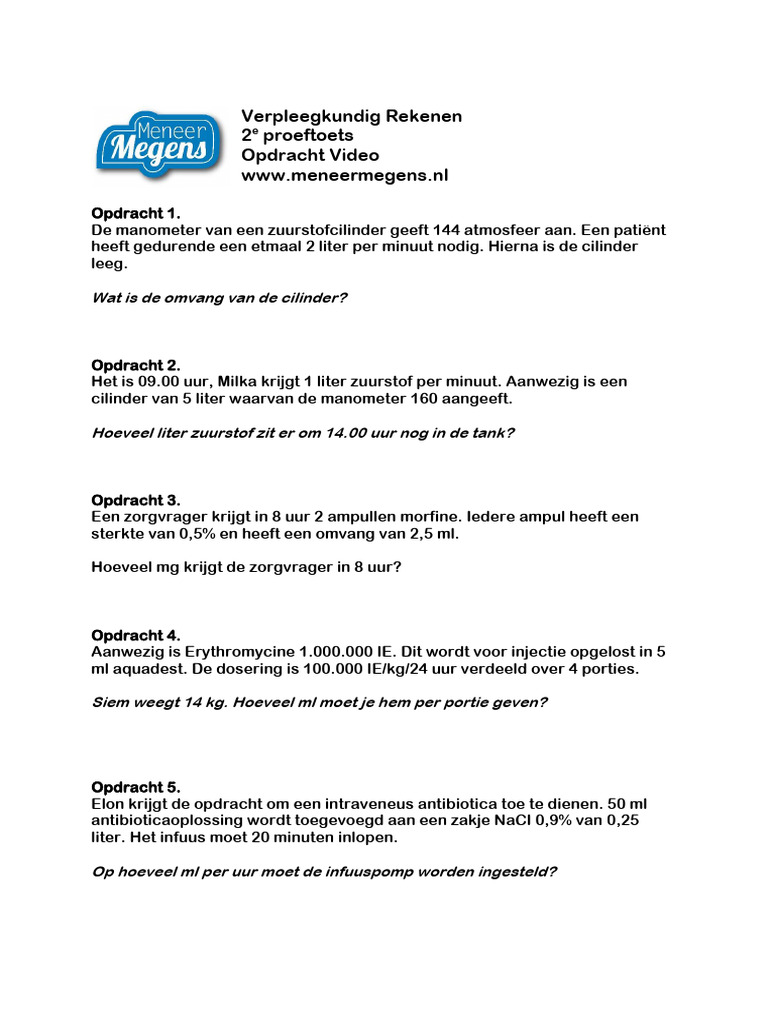 Proeftoets VP Rek 2 | PDF