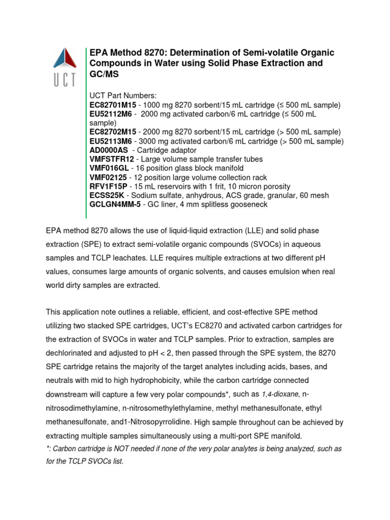 EPA - Method - 8270 - SPE | PDF | Home & Garden | Technology & Engineering