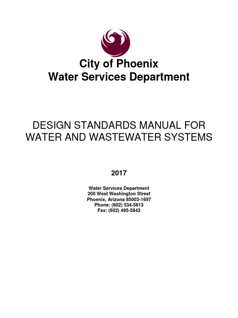 Design Standards Manual For Water and Wastewater Systems - 2017 | PDF ...