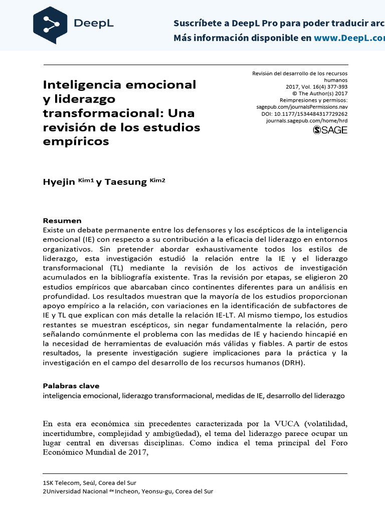 Lectura Liderazgo 1 Pdf Las Emociones Inteligencia