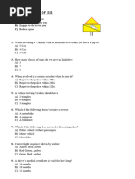 Provisional Driving Test Questions 2024 | PDF | Transport