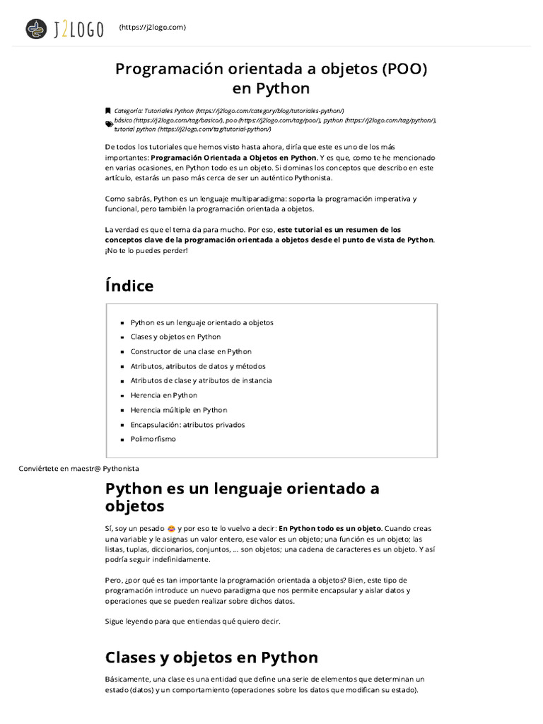 Python Programación Orientada A Objetos | PDF