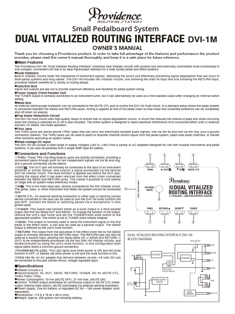 DVI-1M Manual Eng | PDF | Switch | Electric Power