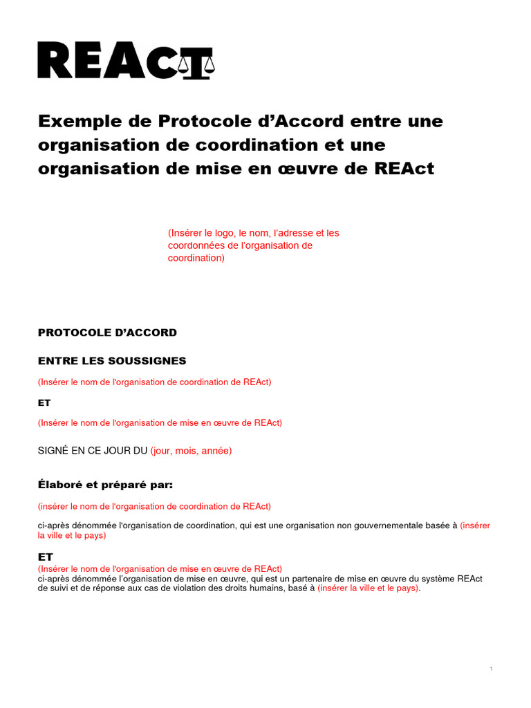 Exemple de Protocole DAccord | PDF