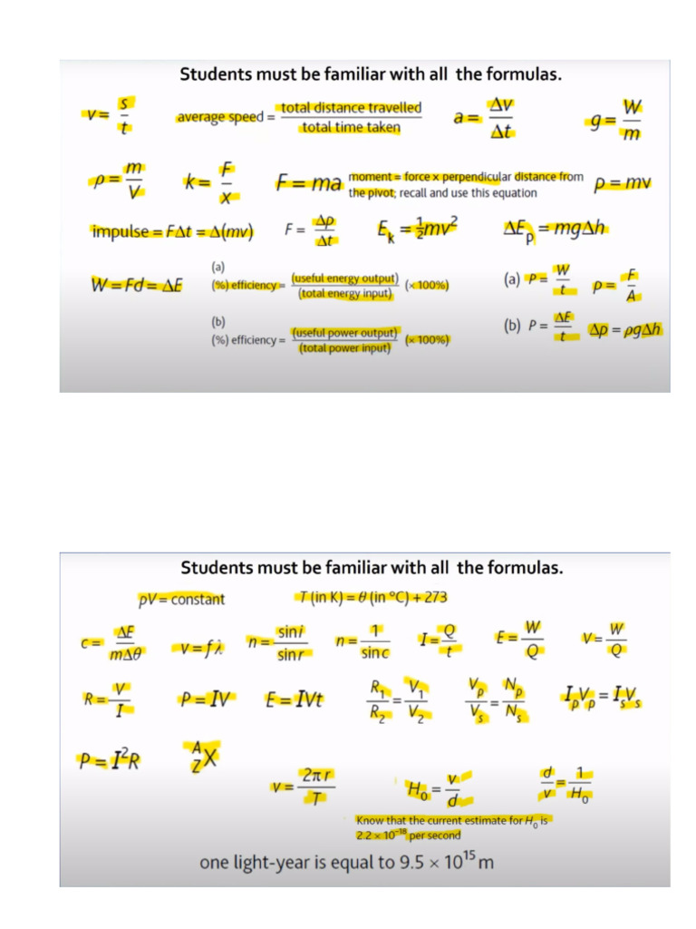 IGCSE FORMULAS UPDATED | PDF