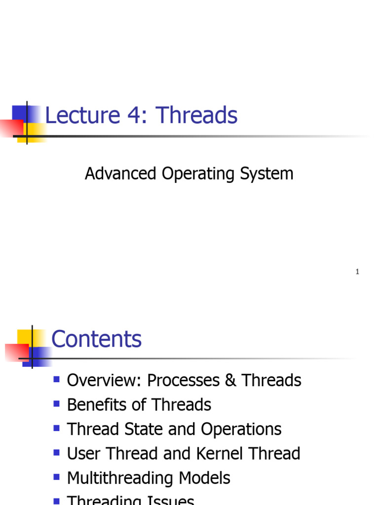 Lecture 4 Threads | PDF Lecture 4 Threads | PDF