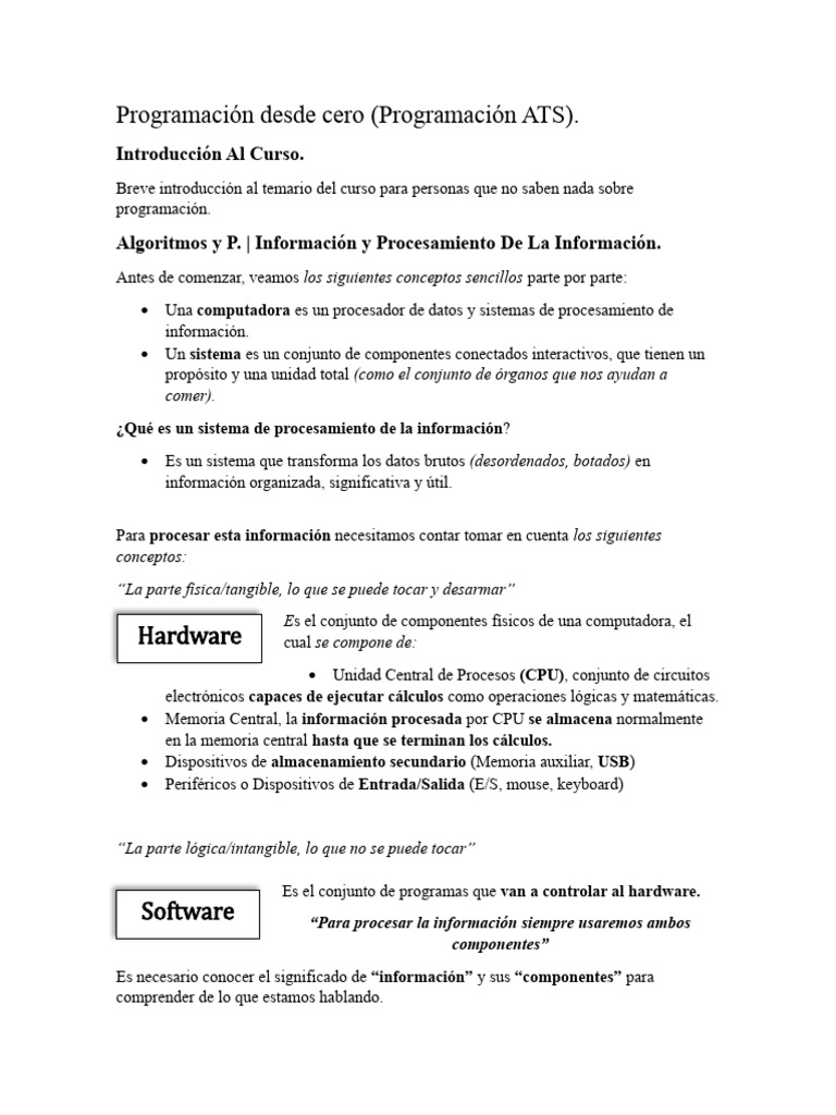 Curso Básico de Programación ATS | PDF | Lenguaje de programación ...