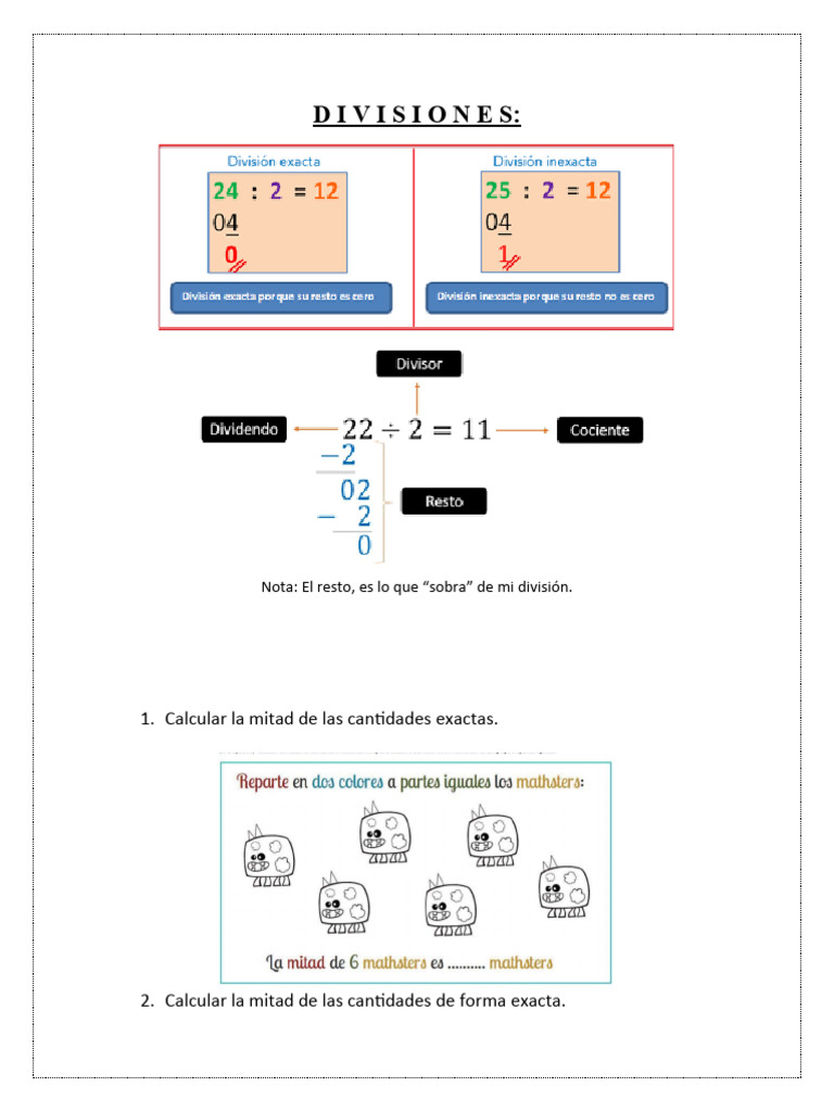 Fichas Divisiones | PDF
