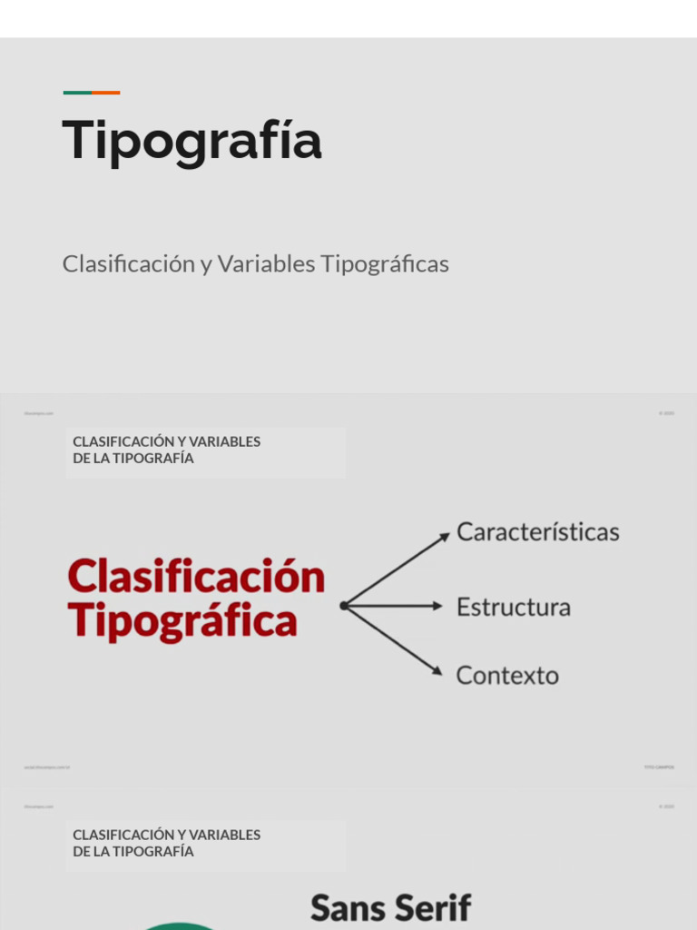 Tipografía_ Clasificación y Variables Tipográficas | PDF | Serif | Sans ...