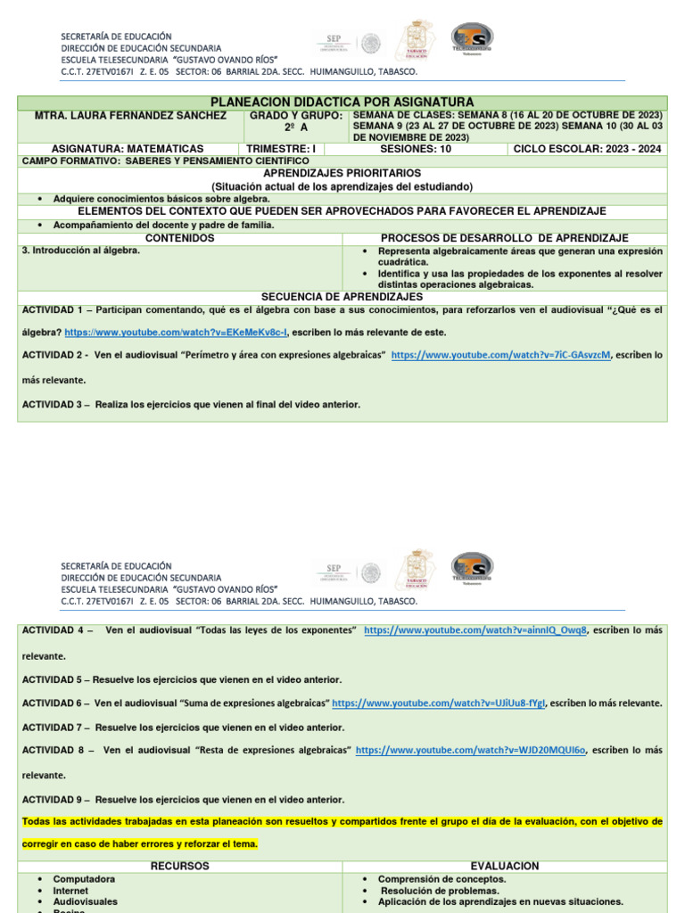 Plan Individual | PDF | Evaluación | Importar