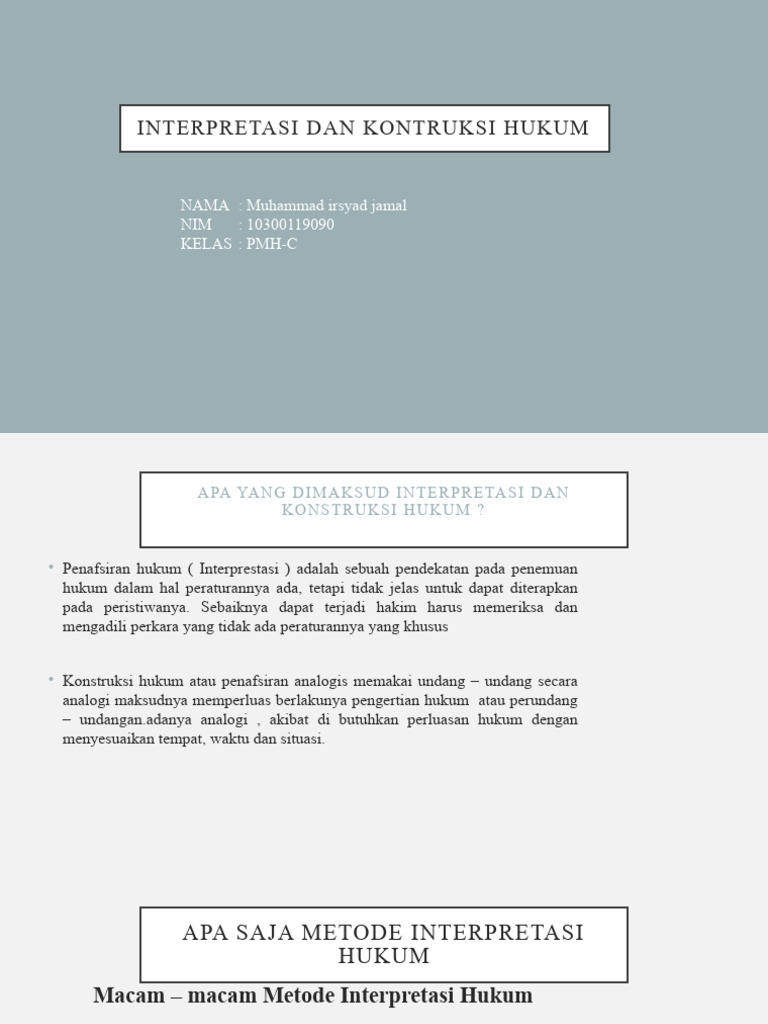 Interpretasi Dan Kontruksi Hukum (Muhammad Irsyad Jamal) - 1 | PDF