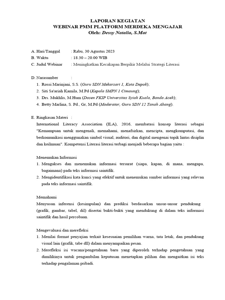 Dessy Natalia (30 Agustus 2023 LP PMM) | PDF