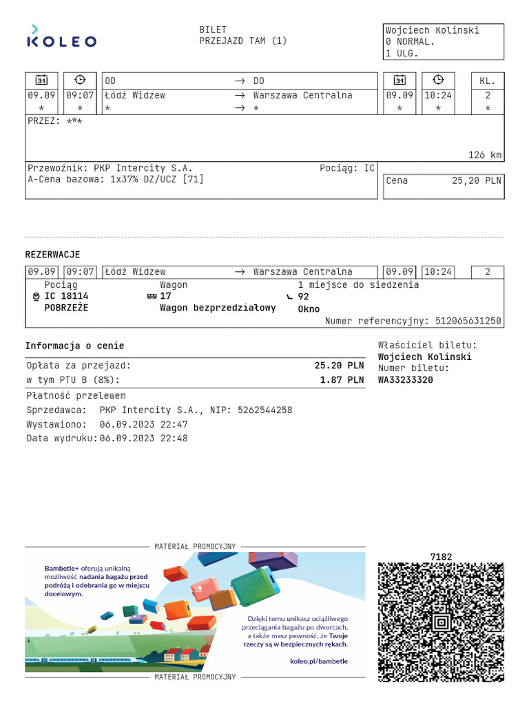 Bilet Kolejowy | PDF