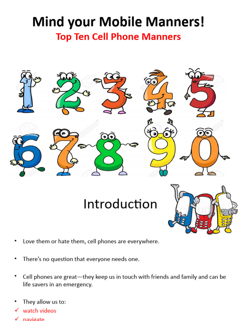 Mind Your Mobile Manners! | PDF | Mobile Phones | Text Messaging