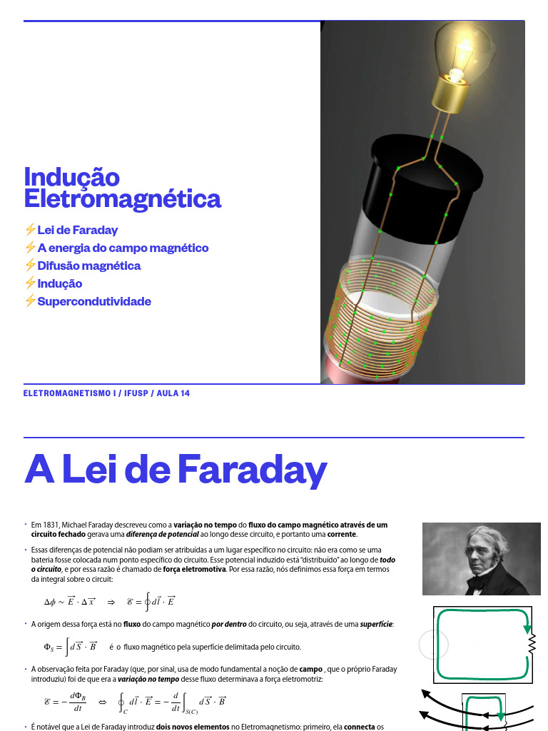 Lei de Faraday e Indução Eletromagnética | PDF