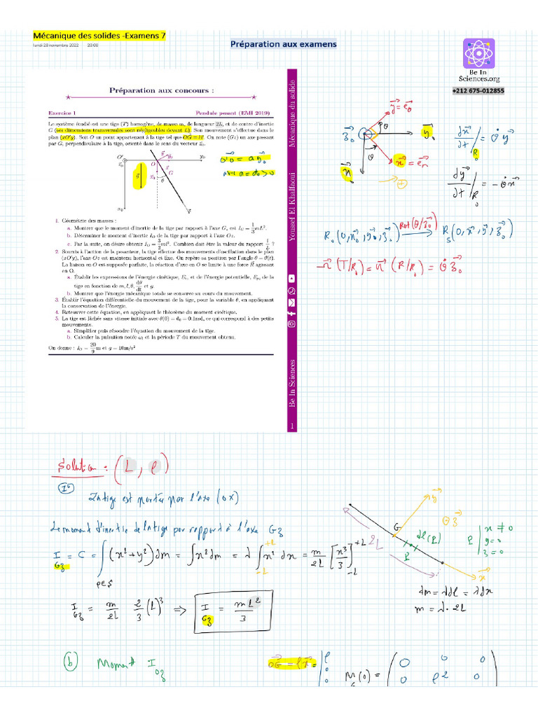 Concours Emi 19 Mecanique Pendule Pesant | PDF
