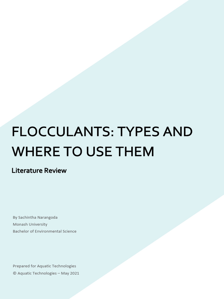 Flocculants Types and Where To Use Them | PDF | Water | Particulates