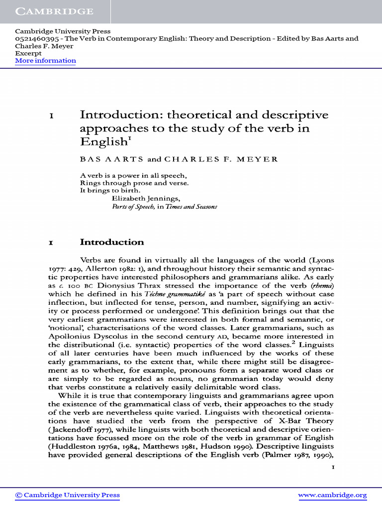 Verb Typology in English | PDF