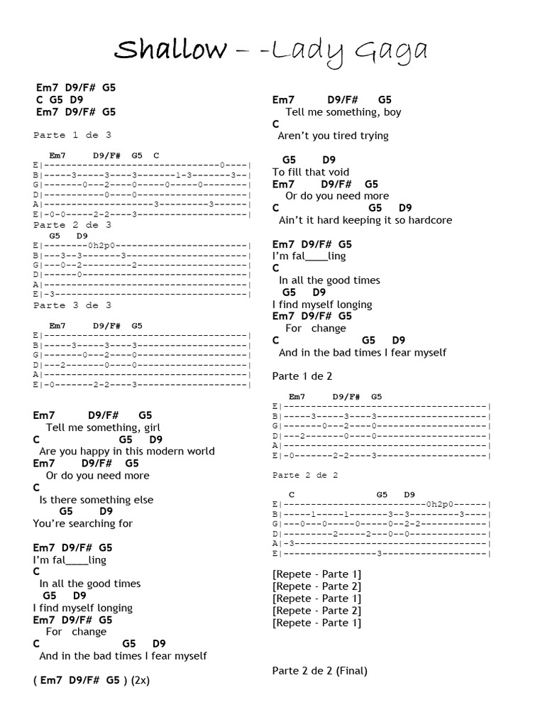 Shallow Guitar Chords & Tabs | PDF