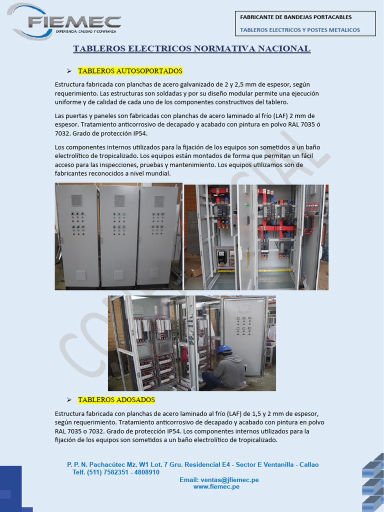 TABLEROS ELECTRICOS NORMATIVA NACIONAL | PDF | Acero | Laminado (metalmecánica)