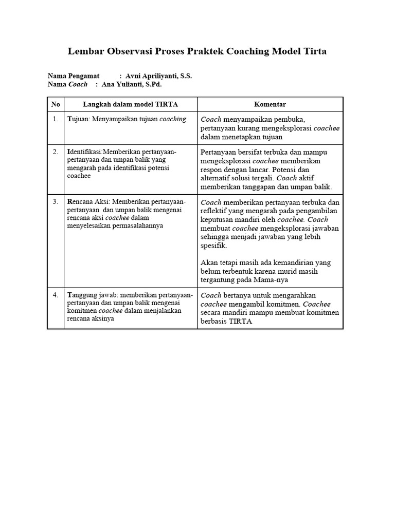 Pengamatan Bu Yuli | PDF