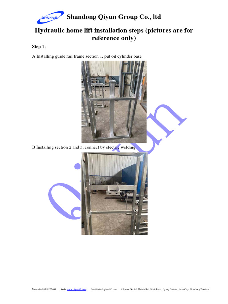 Installation Guidance of Home Lift | PDF | Manufactured Goods | Equipment