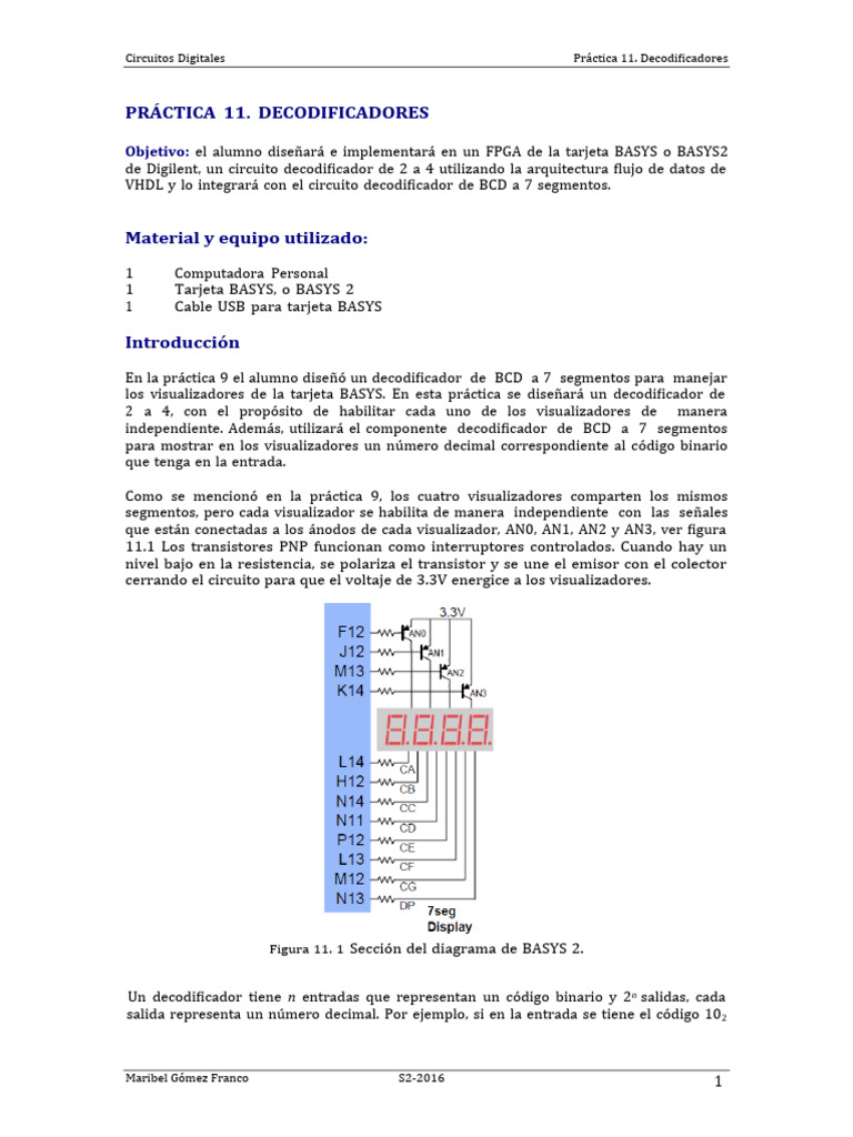 CD PR11 Decodificadores | PDF | Vhdl | Decimal codificado en binario