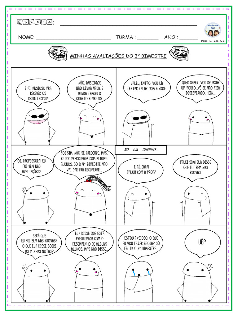 Capa de Prova Meme Flork 2022 Sala de Aula Real 3 Bim | PDF