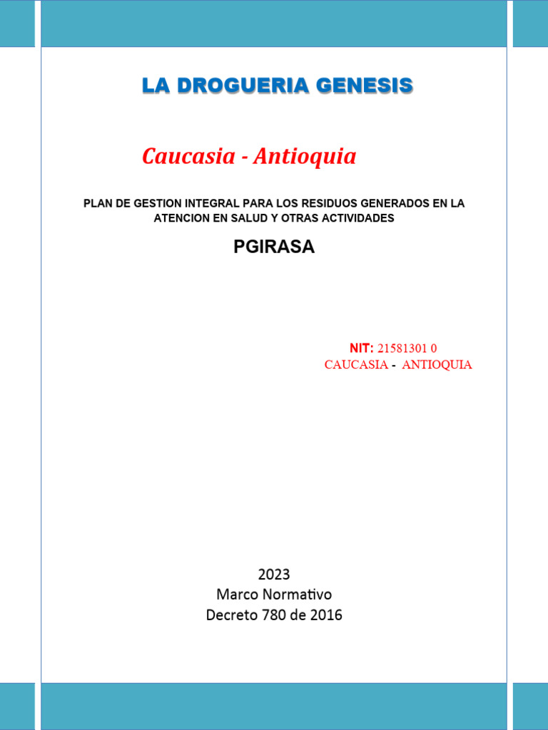 Pgirasa Genesis Nuevo | PDF | Residuos | Infección