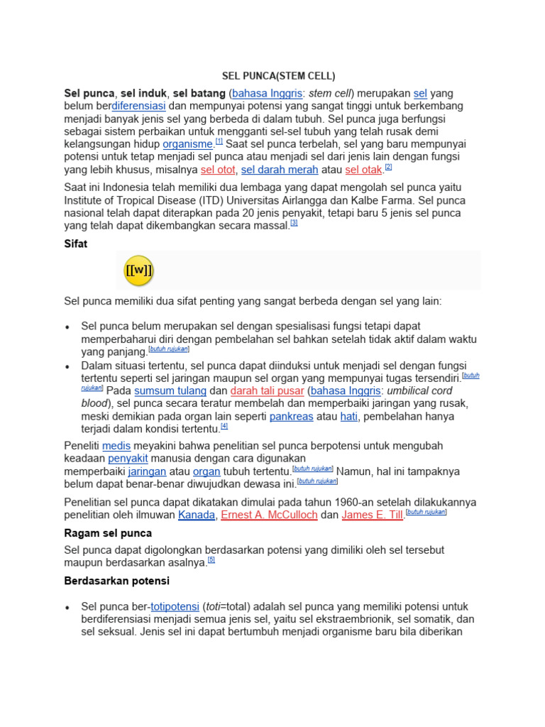 Sel Punca | PDF | Pengembangan Diri | Kesehatan Holistik