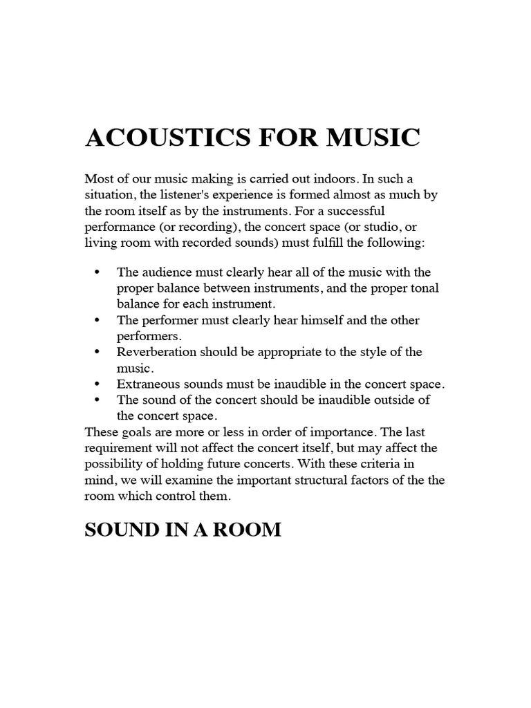 Acoustics Basics | Download Free PDF | Acoustics | Sound