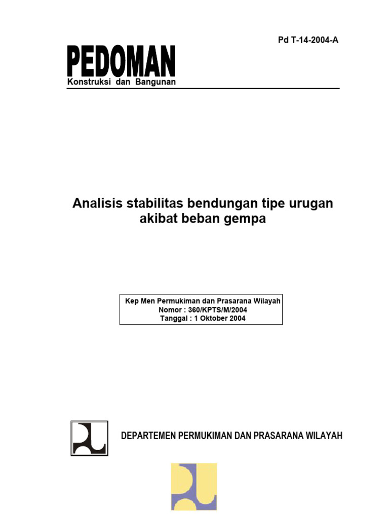 Analisis Stabilitas Bendungan Tipe Urugan | PDF