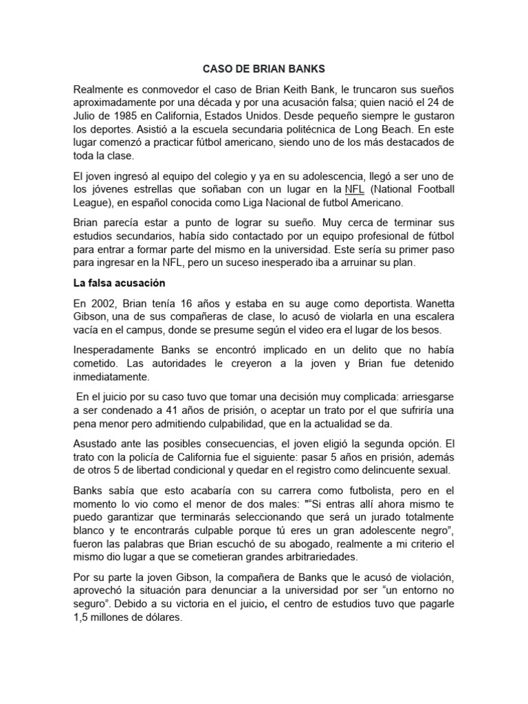 Caso de Brian Banks | PDF