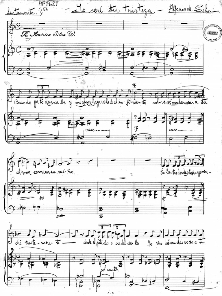 Alfonso de Silva - Yo Seré Tú Tristeza (2da Versión) | PDF