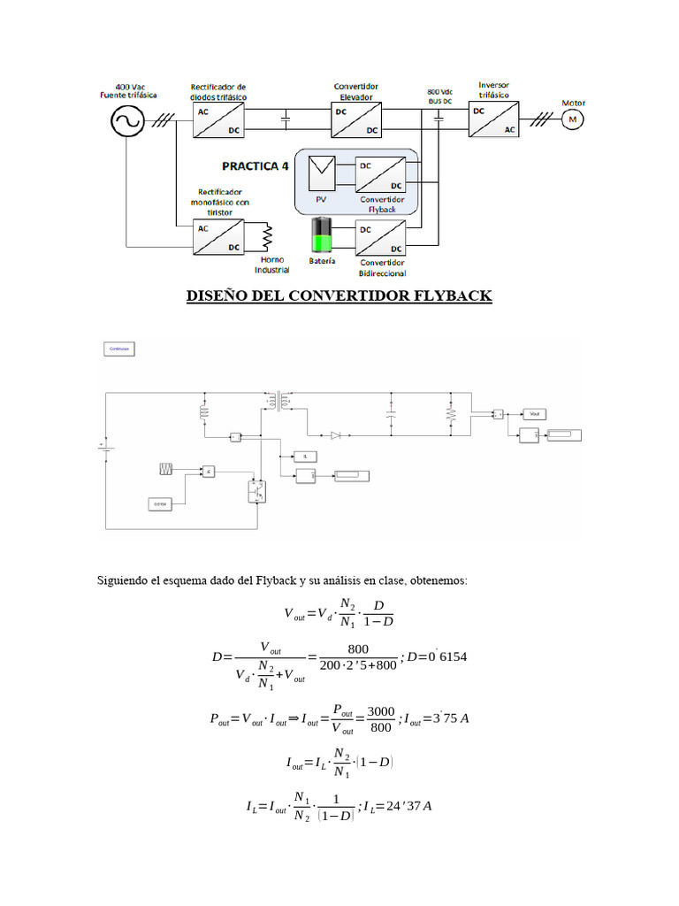 Practica - 4 ELECTRONICA DE POTENCIA FLYBACK | Descargar gratis PDF | Corriente eléctrica | Inductor