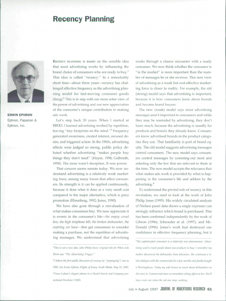 Recency Planning | PDF | Brand | Advertising