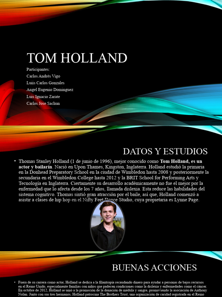 Biografía de Tom Holland: Actor y Filántropo | PDF