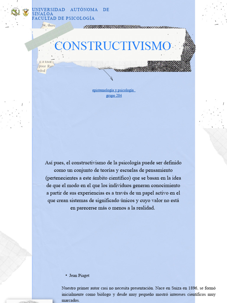 6. Constructivismo | PDF | Sicología | Aprendizaje