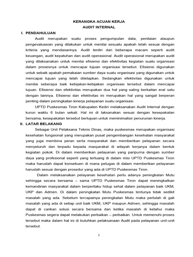 Kak Audit Internal | PDF
