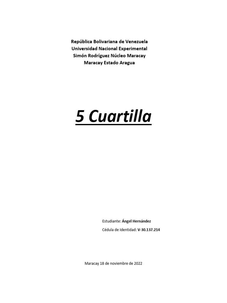 Cuántas hojas son 5 cuartillas | PDF | Métodos y materiales de ...
